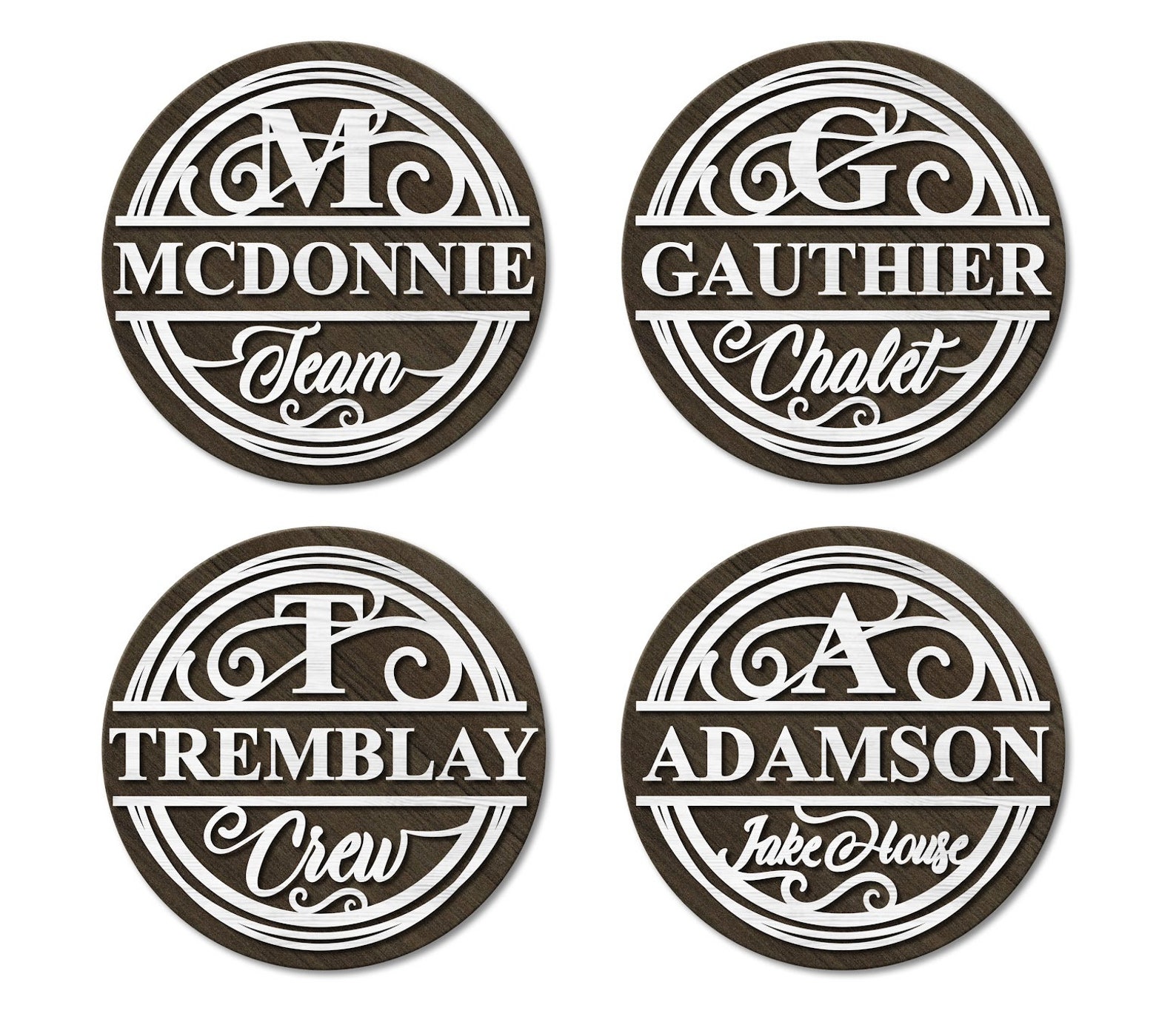 Monogram Door Sign Brown Custom Family Classroom Home Welcome - Etsy