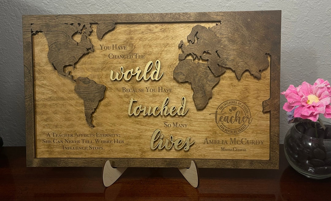 Custom Teacher Appreciation Plaque, Personalized World Changer Sign ...