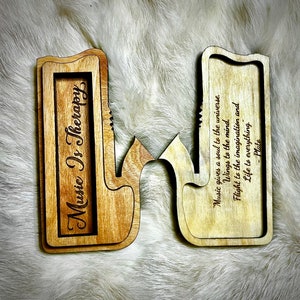 Magnetic Wooden Saxophone Gift Box – Personalized Music Keepsake for ...