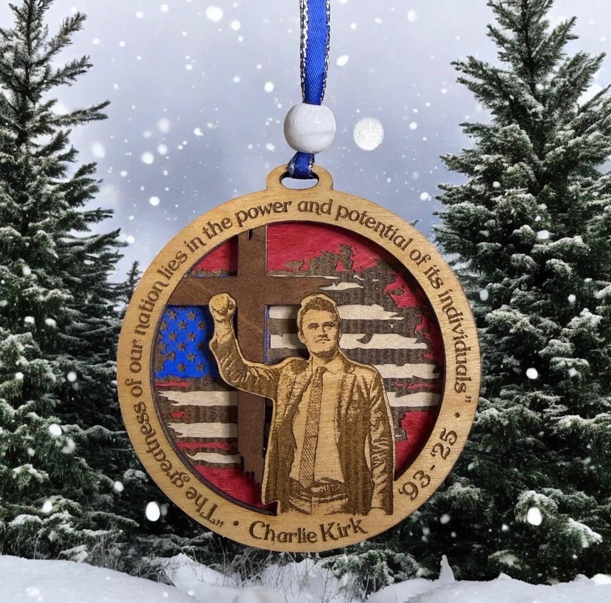 USA Flag Christmas Ornament, Patriotic Christian Gift, God Family ...