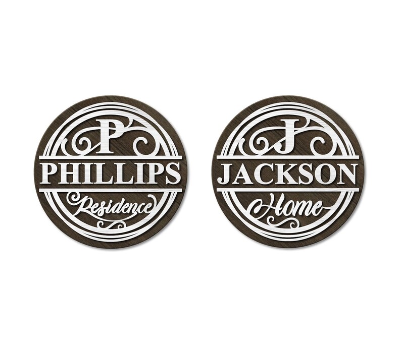 Monogram Door Sign Brown Custom Family Classroom Home Welcome - Etsy