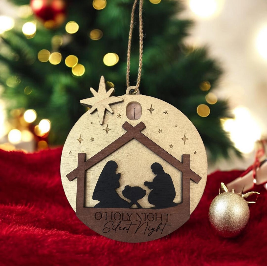 Nativity Christmas Countdown Ornament • O Holy Night Advent Calendar ...