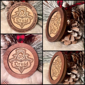 Custom Dnd Class Ornament • Engraved Fantasy Crest • Personalized RPG ...
