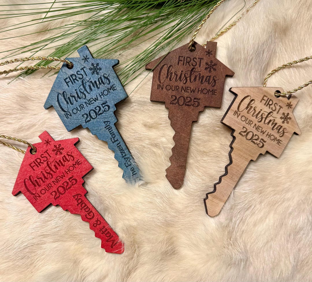 Personalized New Home Ornament 2025: House Key, Custom Color - Etsy