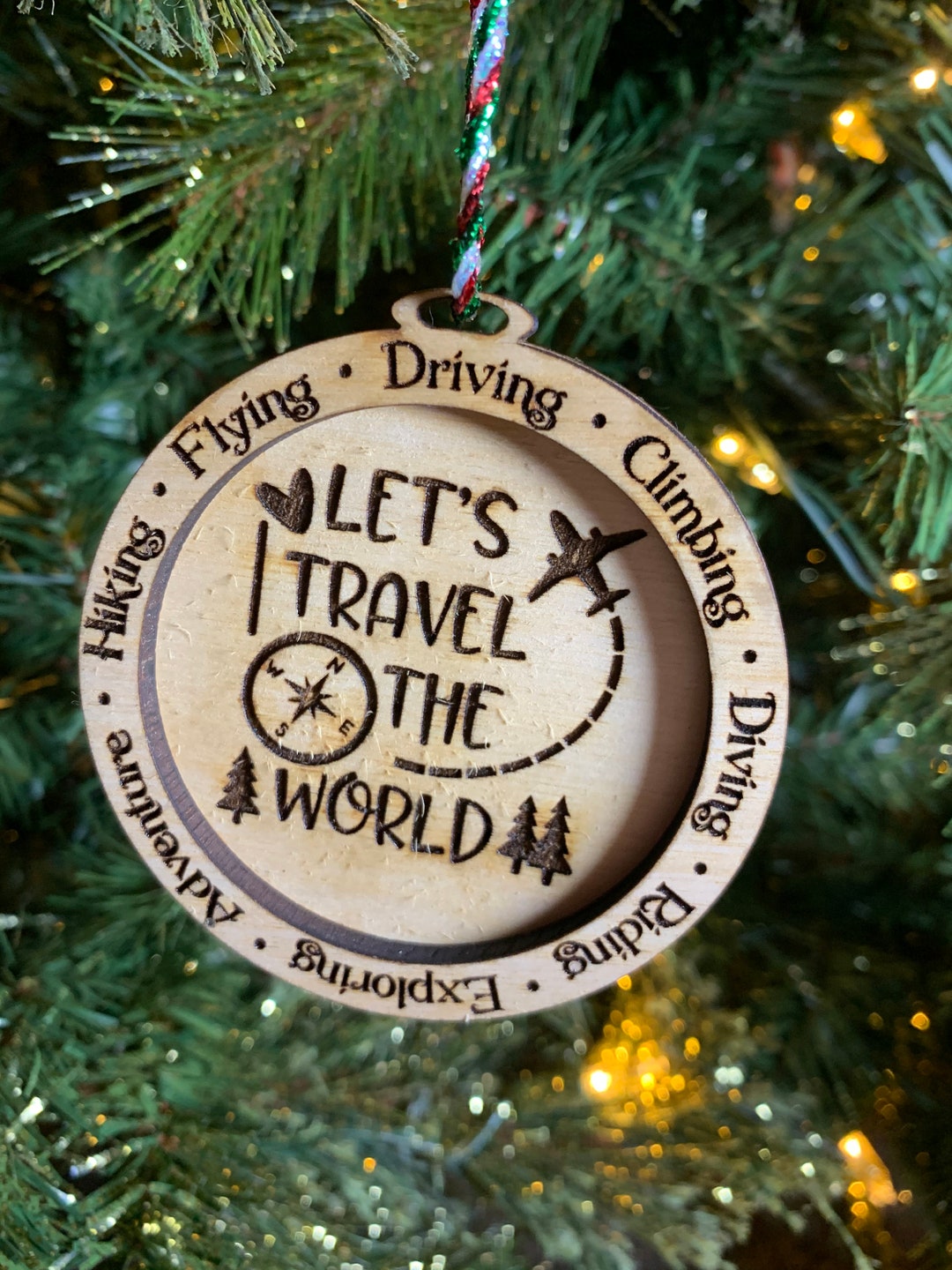 Let’s Travel the World - Compass - Travel Ornament - Flight Attendant ...
