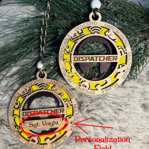 Personalizable Dispatcher First Responder Christmas Tree Ornament, 911, Dispatcher Gift, Thin ...