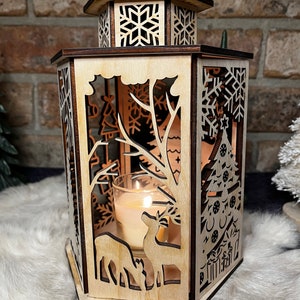 Christmas Lantern, Candle Lantern, Christmas Decor, Winter Scene ...