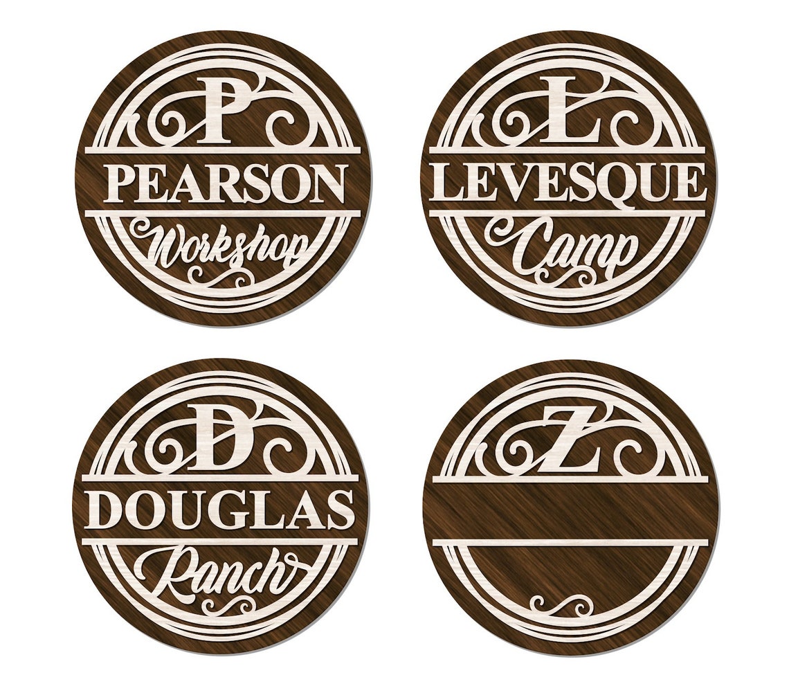 Monogram Door Sign Brown Custom Family Classroom Home Welcome - Etsy