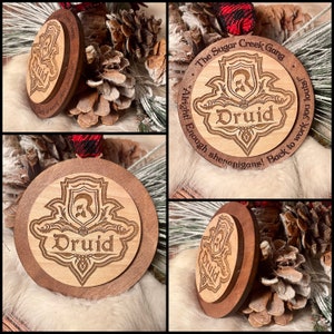 Custom Dnd Class Ornament • Engraved Fantasy Crest • Personalized RPG ...