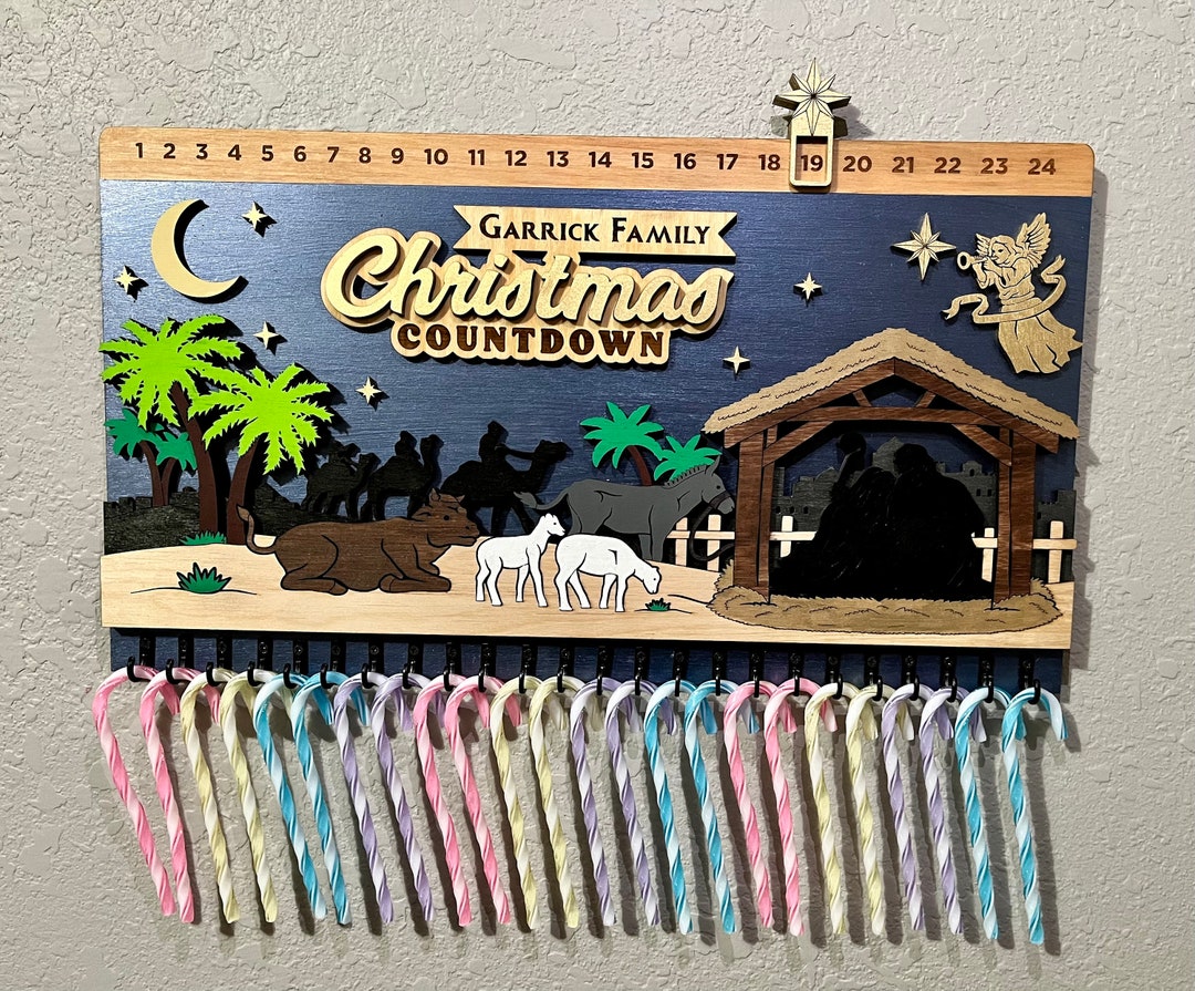 Personalized Christmas Nativity Countdown, Christmas Advent Calendar ...