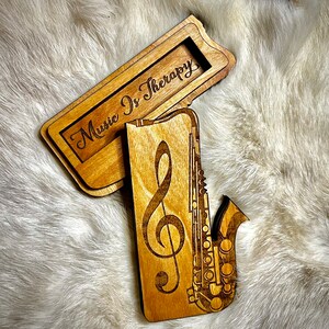Magnetic Wooden Saxophone Gift Box – Personalized Music Keepsake for ...