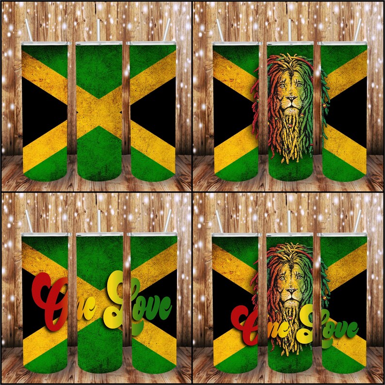 Jamaica Tumbler Jamaican Flag One Love Lion of Judah - Etsy