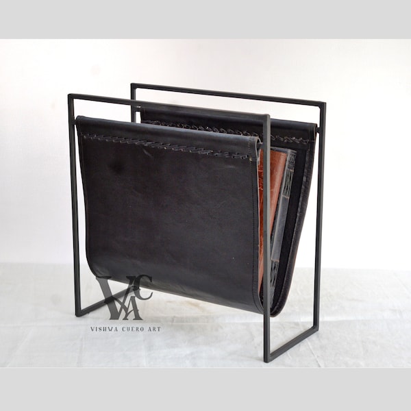 Leather Magazine Rack - Etsy