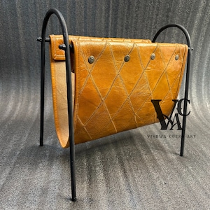 Designer Folding Leather Magazine Rack Magazine Rack Laptop Rack Record ...