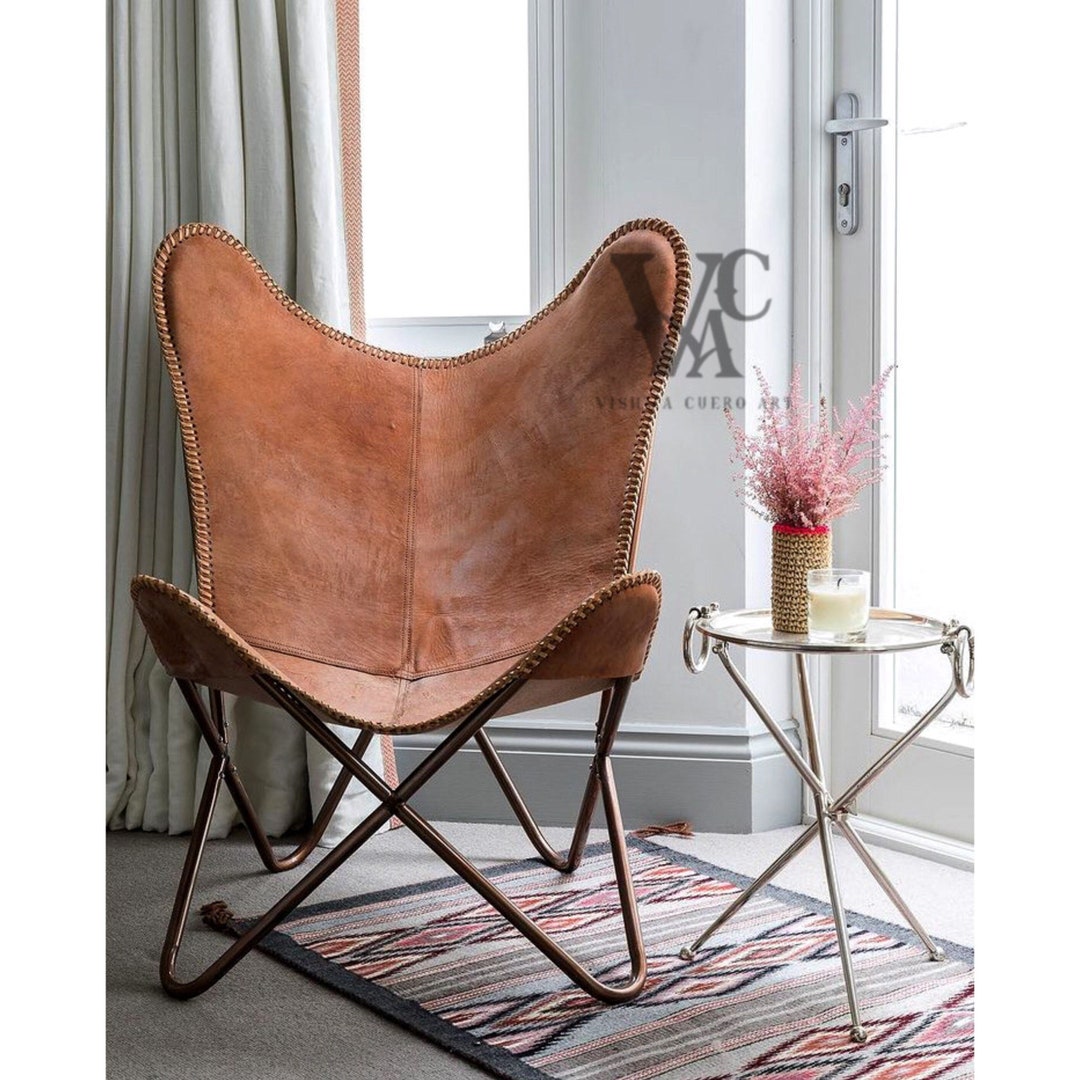 Buy Vintage Leather Butterfly Chair, Light Tan Butterfly Chair Cover ...