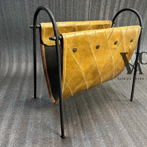 Designer Folding Leather Magazine Rack Magazine Rack Laptop Rack Record ...