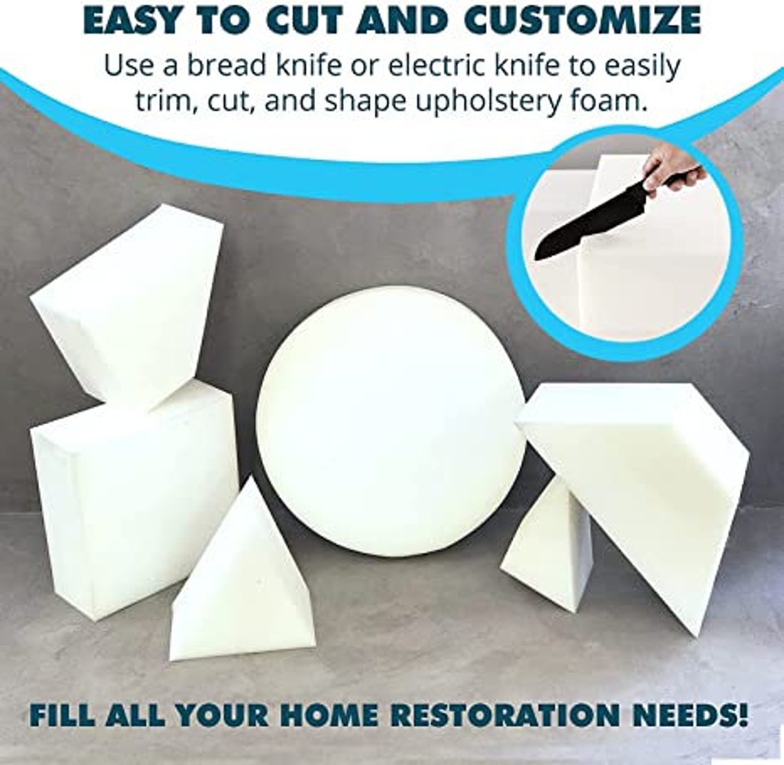 Foamma Custom Cut Upholstery Foam Cushion Any Size, Shape, Density ...