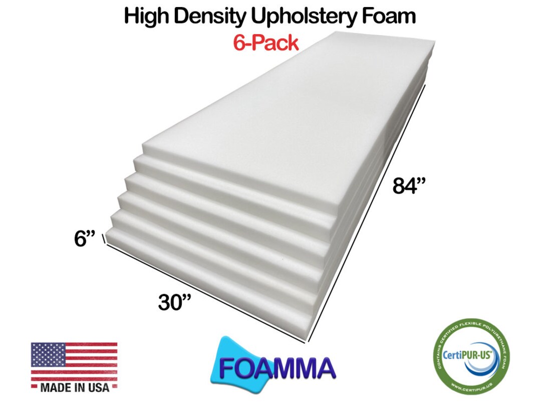 6" X 30" X 84" Upholstery Foam Pack, High Density, Seat Replacement ...
