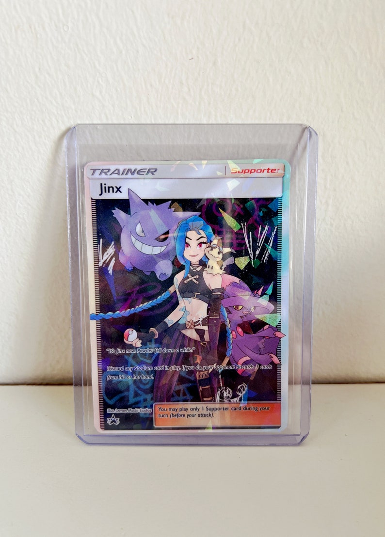 Lol Arcane Jinx Holographic Pokemon Card - Etsy