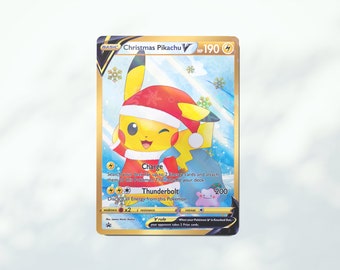 Pikachu Santa Card - Etsy