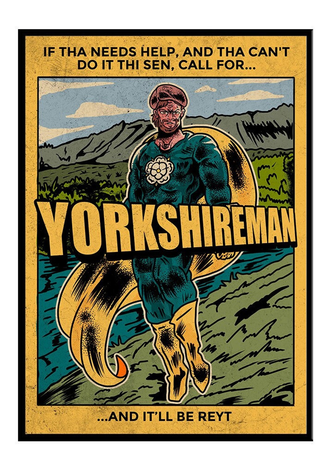 Yorkshireman Hero Print, Yorkshire Slang, Yorkshire Print, Yorkshire ...