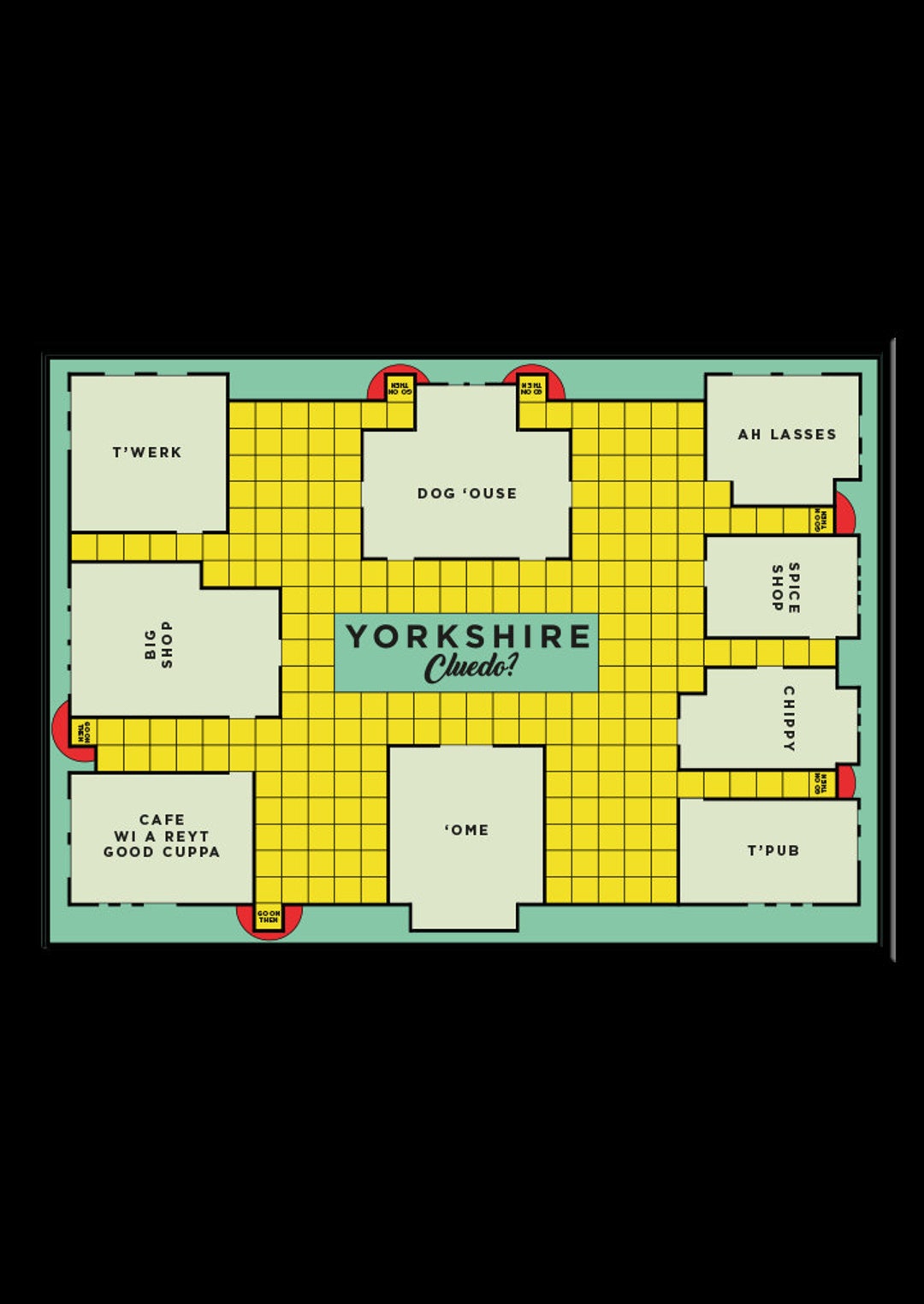 Yorkshire Cluedo Print, Sheffield Monopoly Print, Sheffield Print ...
