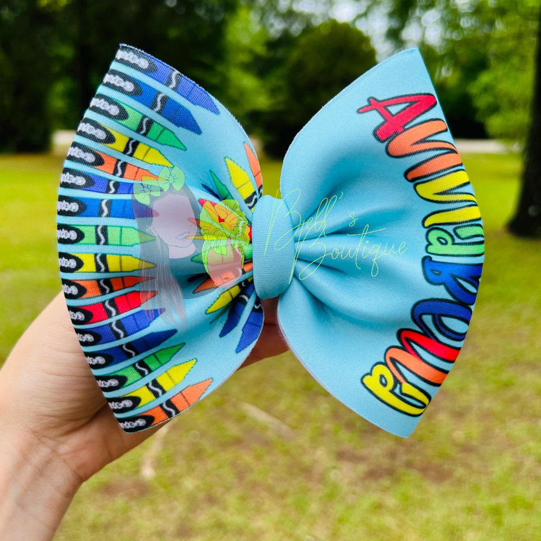 Personalized School Two Tone Bow Files - Etsy