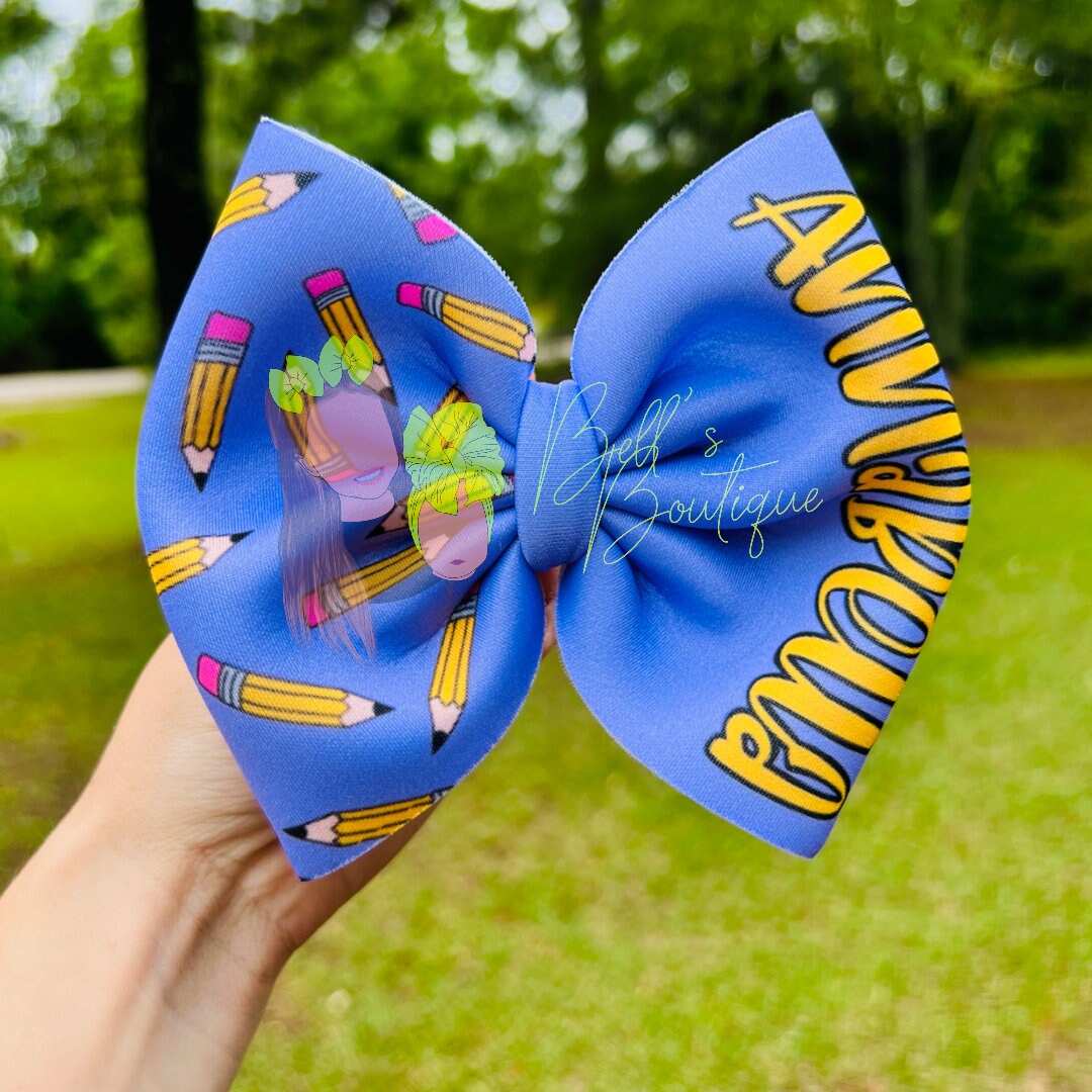 Personalized School Two Tone Bow Files - Etsy