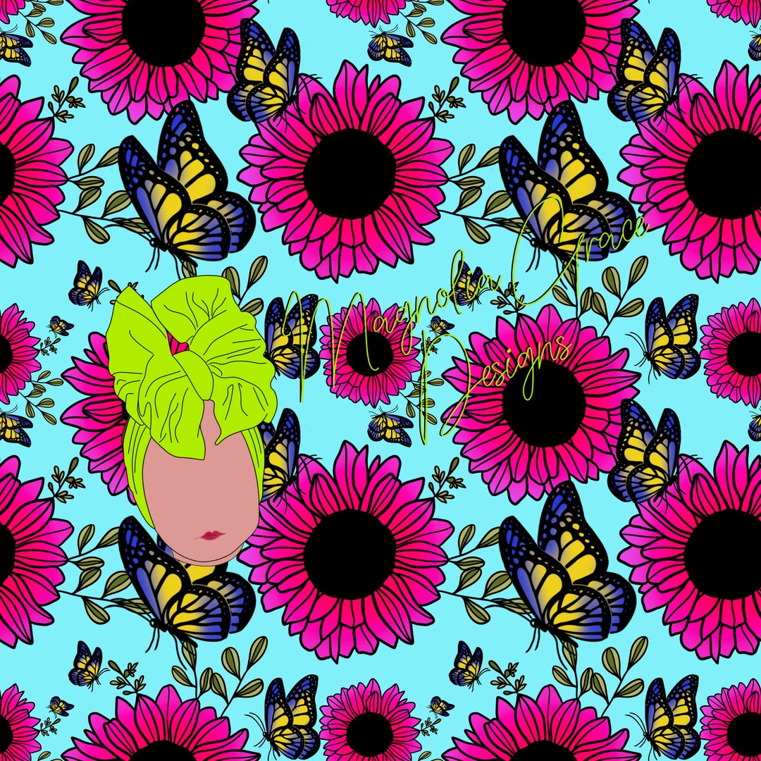 Butterfly Garden Seamless File - Etsy