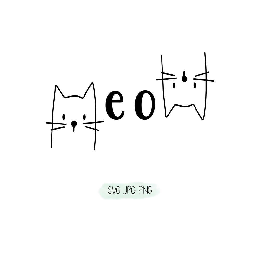 Meow (with Cats) SVG JPG PNG Bundle - Etsy