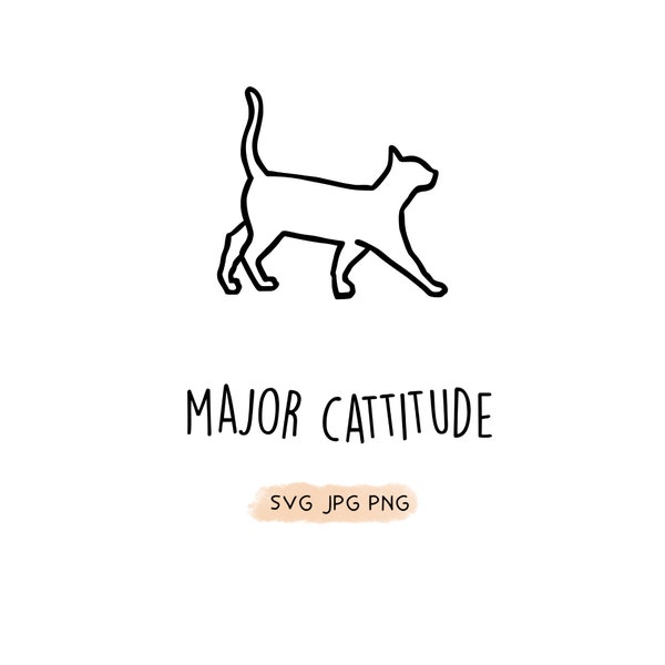Major Cattitude Svg - Etsy
