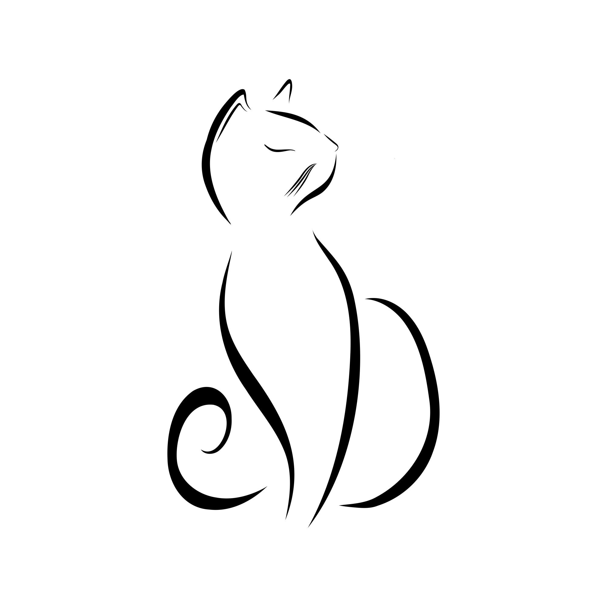 Cat Line Art SVG and PNG | Etsy