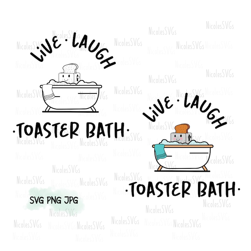 Toaster in Bath Png - Etsy