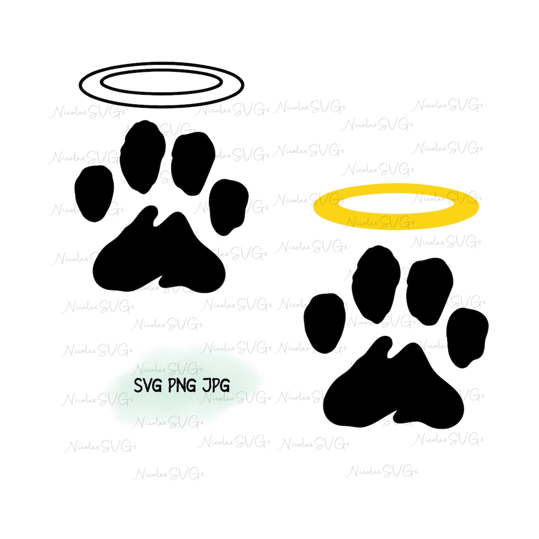 Angel Paw Print SVG PNG JPG Bundle - Etsy