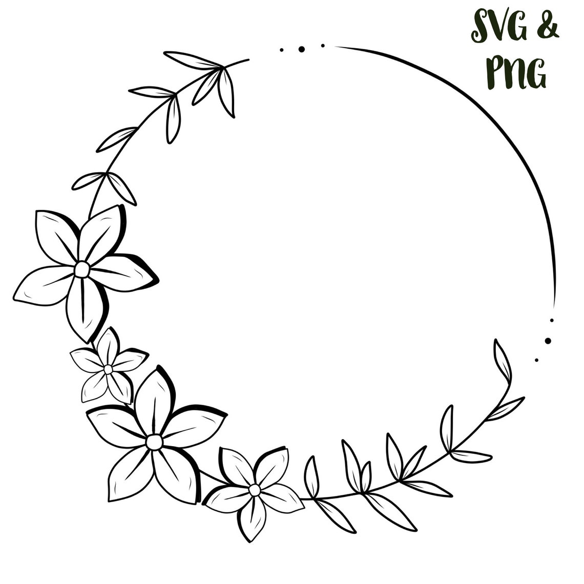 Couronne de fleur SVG PNG et paquet de JPG 3 modèles - Etsy France