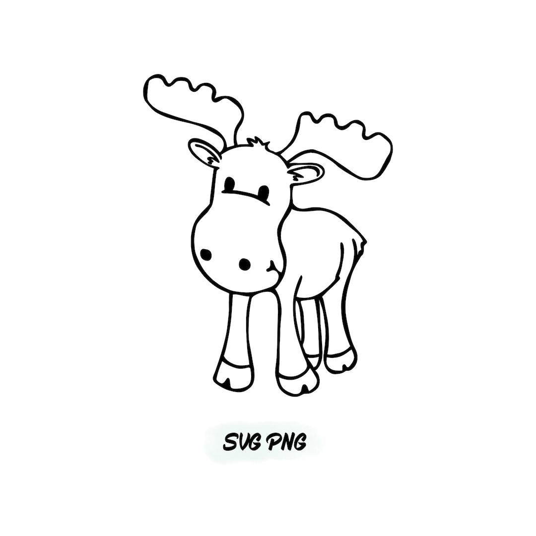 Cute Moose SVG and PNG File - Etsy