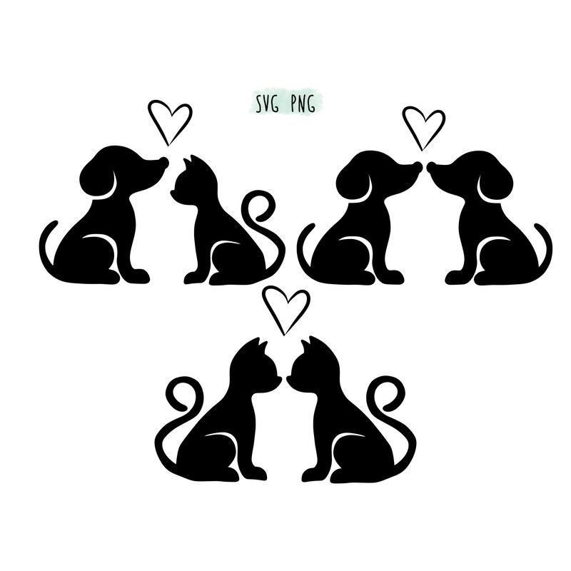 Dog and Cat Svg - Etsy