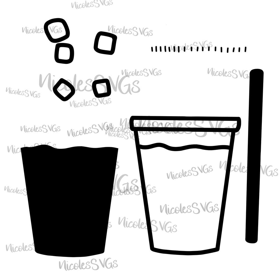 Iced Coffee SVG PNG JPG Bundle - Etsy