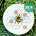 Fuzzy Bumblebee Embroidery PDF Pattern Download | Bee | Cottagecore ...
