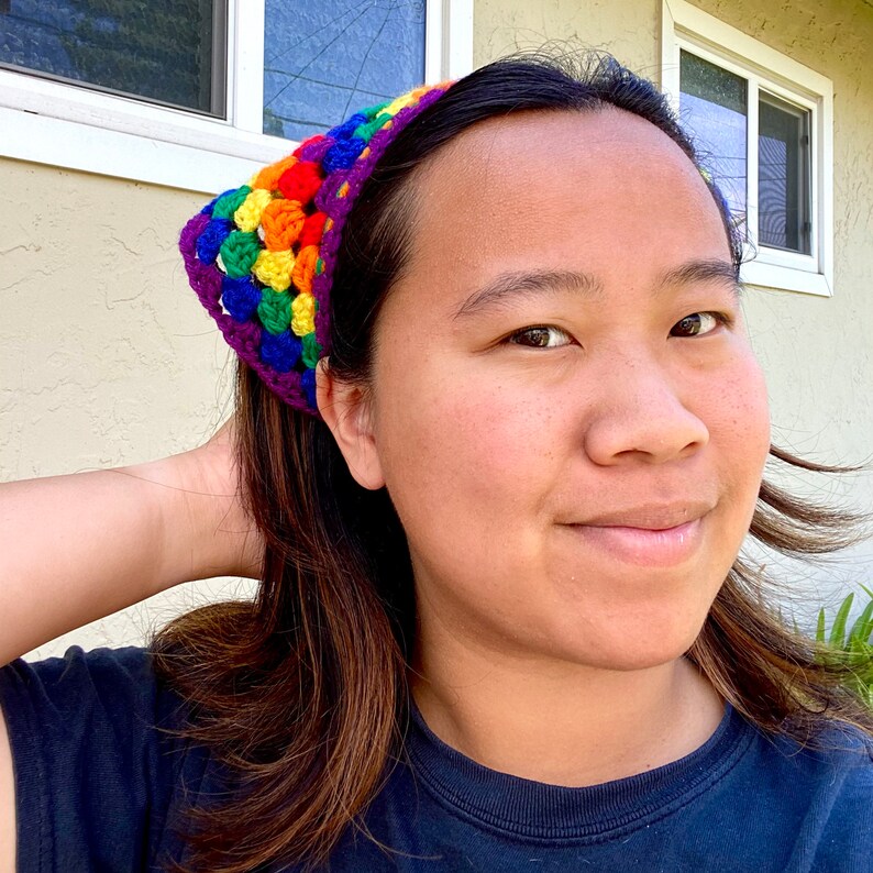 Pride Flag Kerchief Crochet Headband | Pride Parade Outfit | Trevor ...