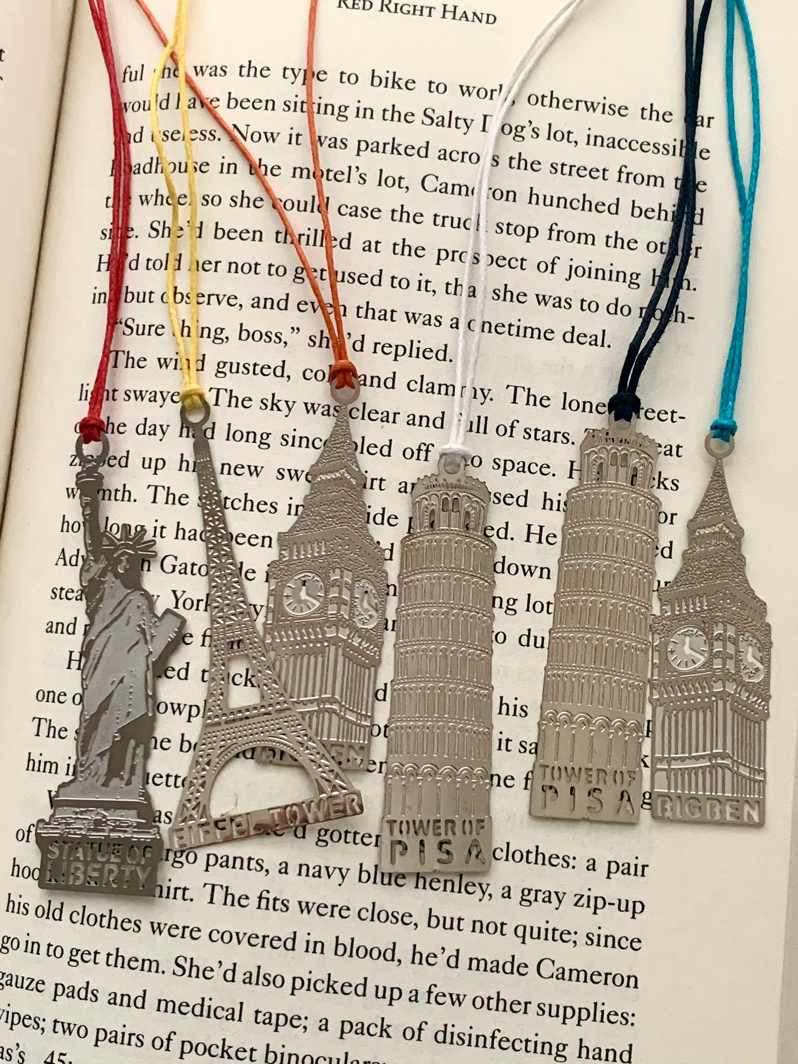 Set of 4 Bookmarks Silver Metal Bookmark Landmark Bookmarks - Etsy