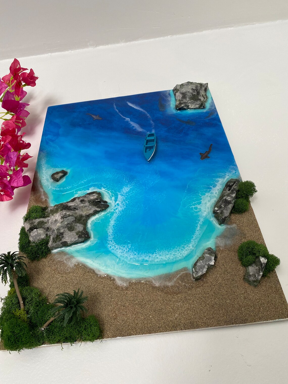 Resin Beach Art, Epoxy Art, Resin Art, Beach Decor, Seascape, Coastal ...