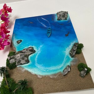 Resin Beach Art, Epoxy Art, Resin Art, Beach Decor, Seascape, Coastal ...