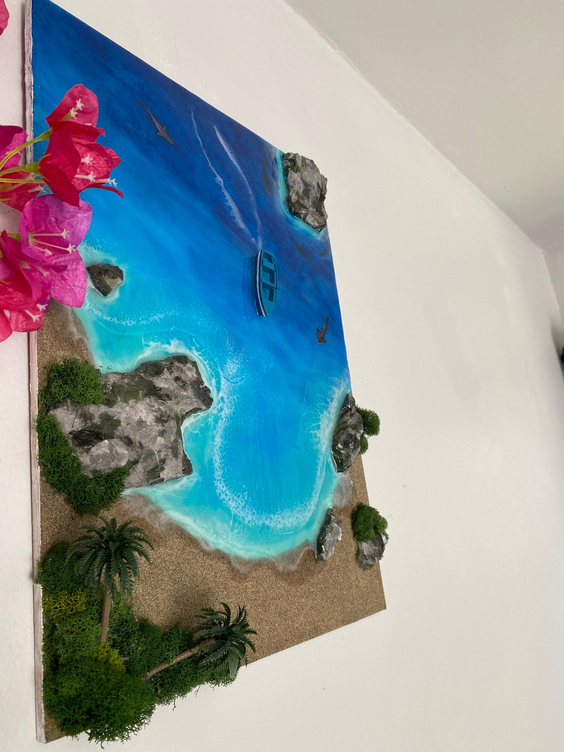 Resin Beach Art, Epoxy Art, Resin Art, Beach Decor, Seascape, Coastal ...