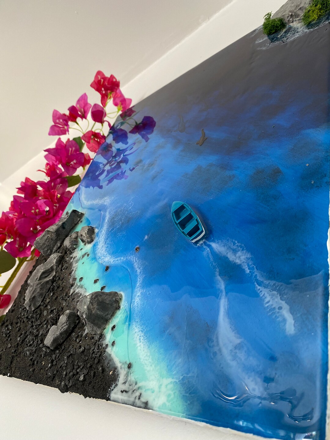 Resin Beach Art, Epoxy Art, Resin Art, Beach Decor, Seascape, Coastal ...