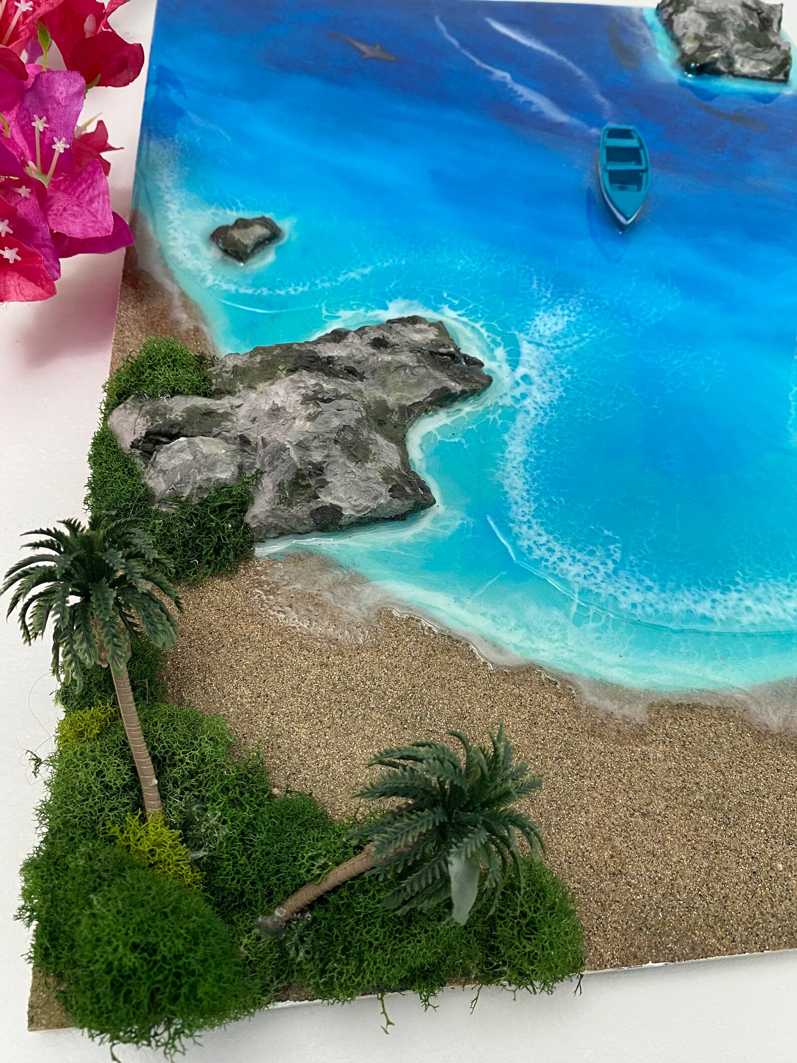 Resin Beach Art, Epoxy Art, Resin Art, Beach Decor, Seascape, Coastal ...