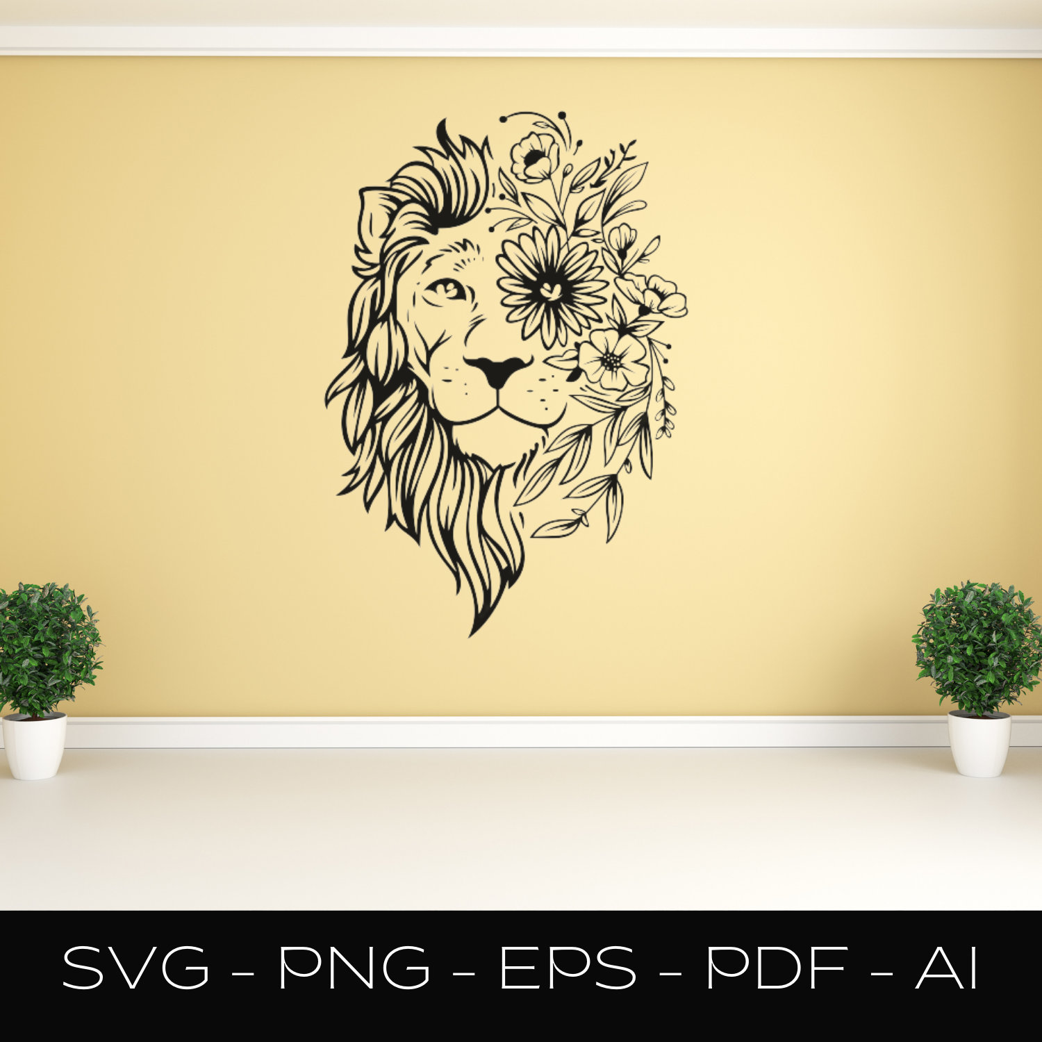 León SVG / león floral SVG / Rey león SVG / Reina león / - Etsy México