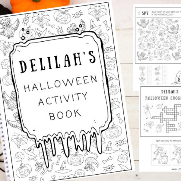 Printable Halloween Activity Book - Etsy