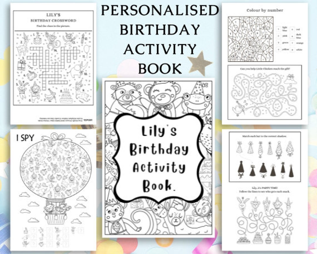 Personalised Birthday Activity Book digital File - Etsy