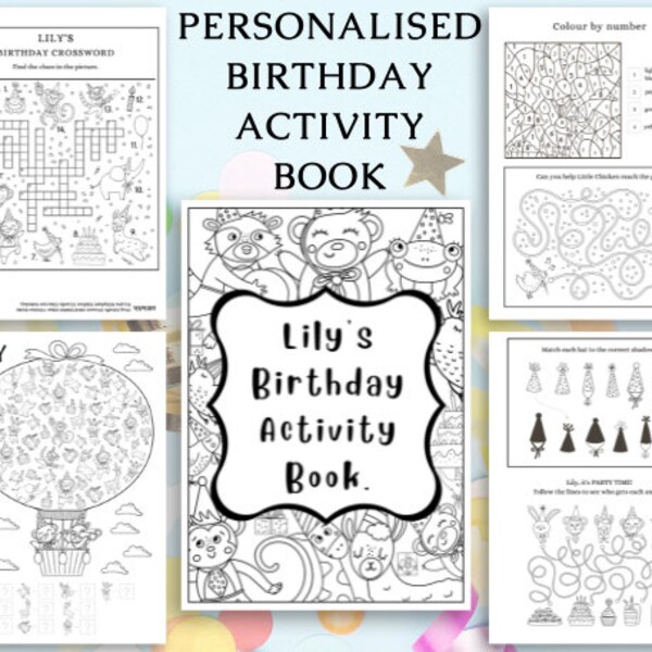 Birthday Activity Book - Etsy